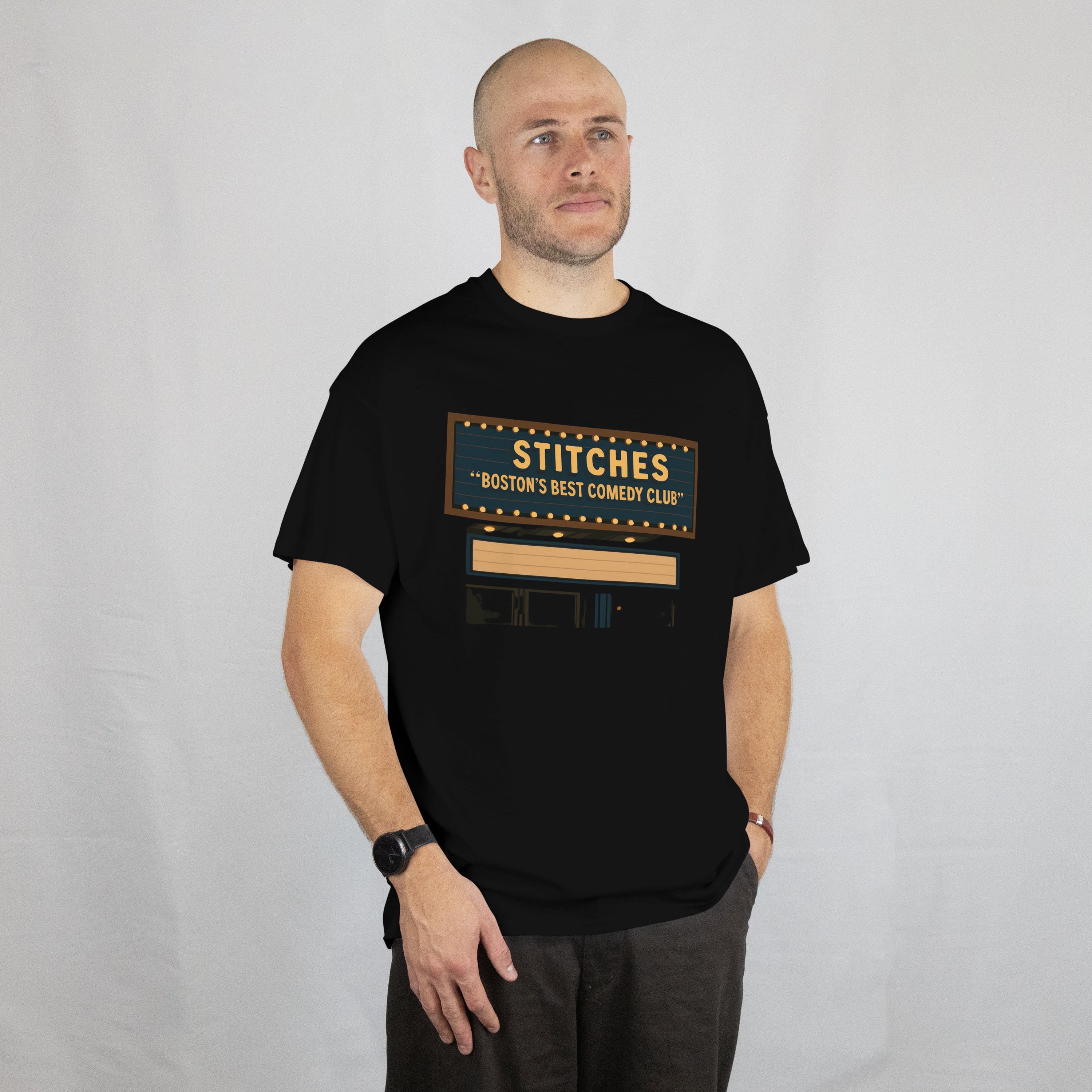 Stitches Comedy Club Boston MA Inspired Vintage T-Shirt – Back Of The ...